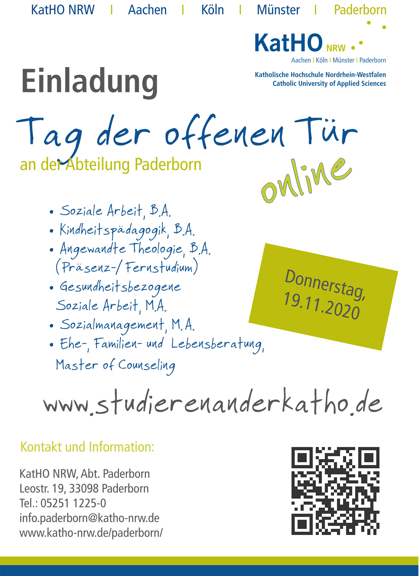 KatHo NRW lädt zu digitalem „Tag der offenen Tür“ - Bistum Münster